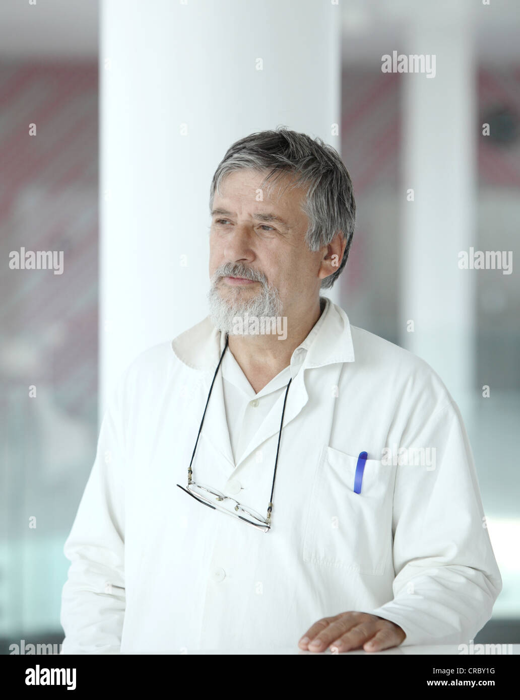 Renowned scientist/doctor in a research center/hospital looking ...