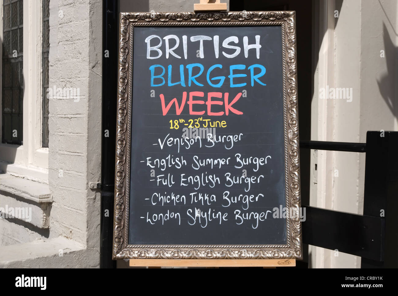 sign for a british burger week event at a pub in twickenham, england ...