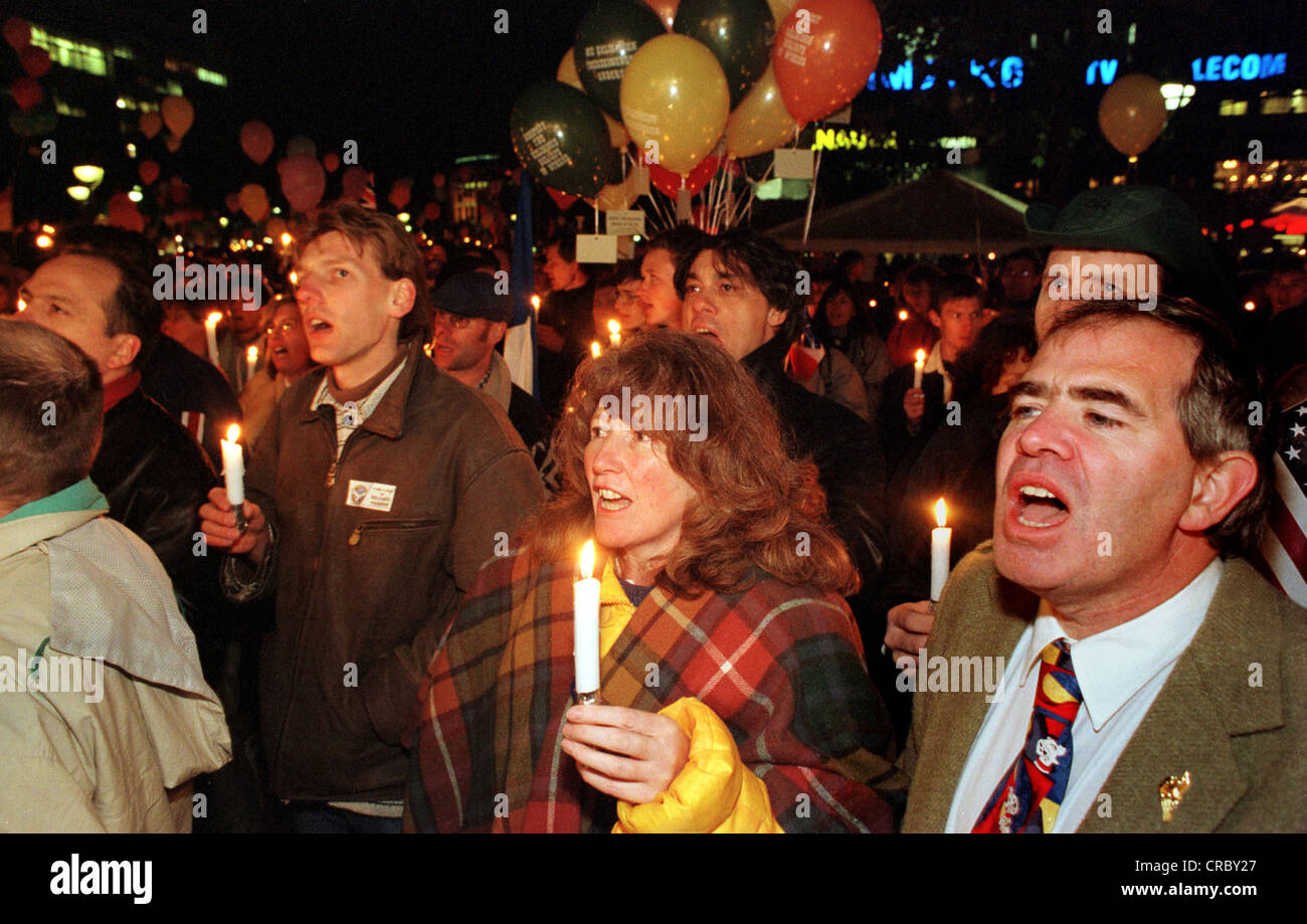 Scientology demonstration in Berlin, Germany Stock Photo - Alamy