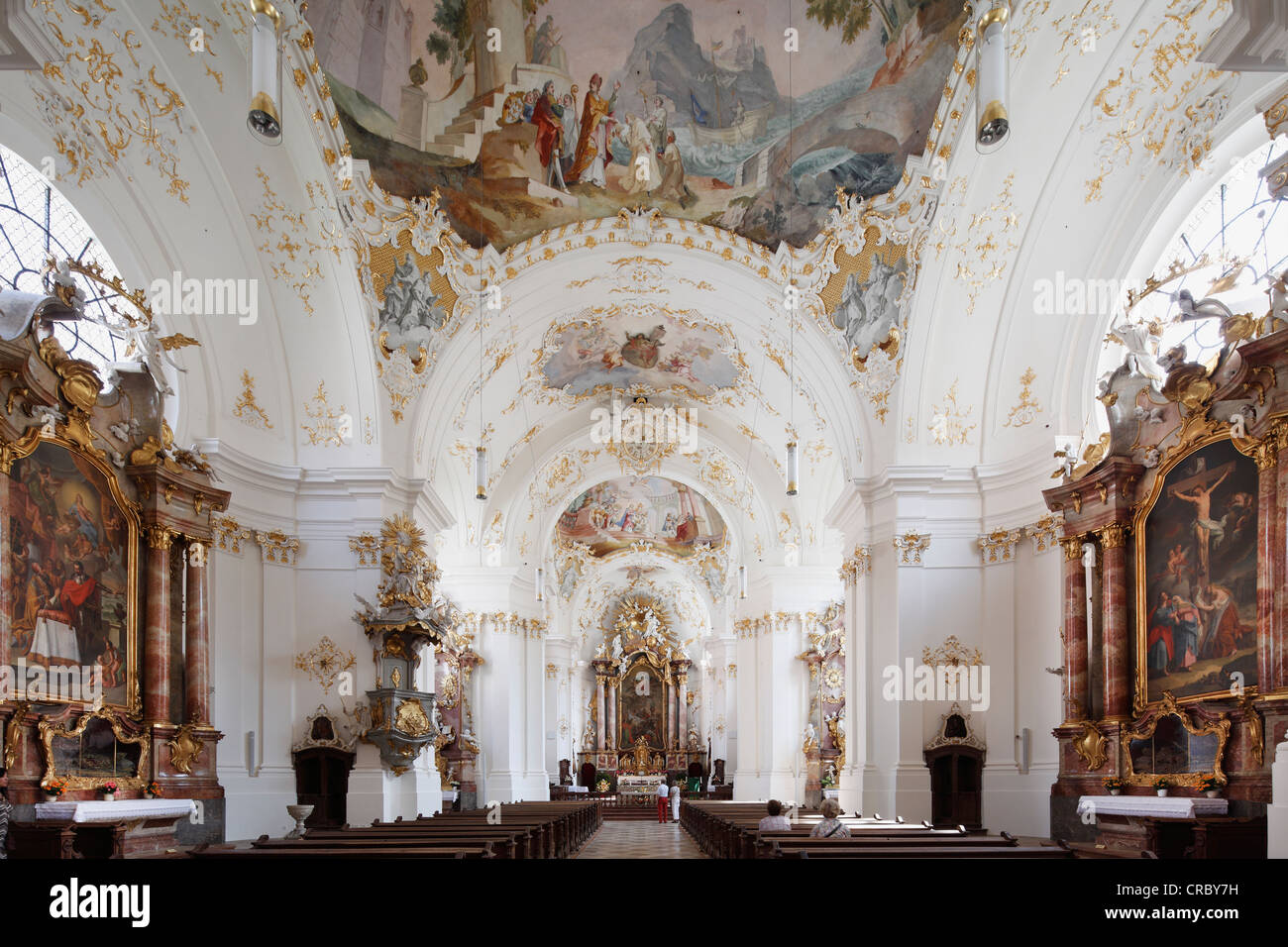 Rococo church, Schaeftlarn monastery church, Upper Bavaria, Bavaria ...