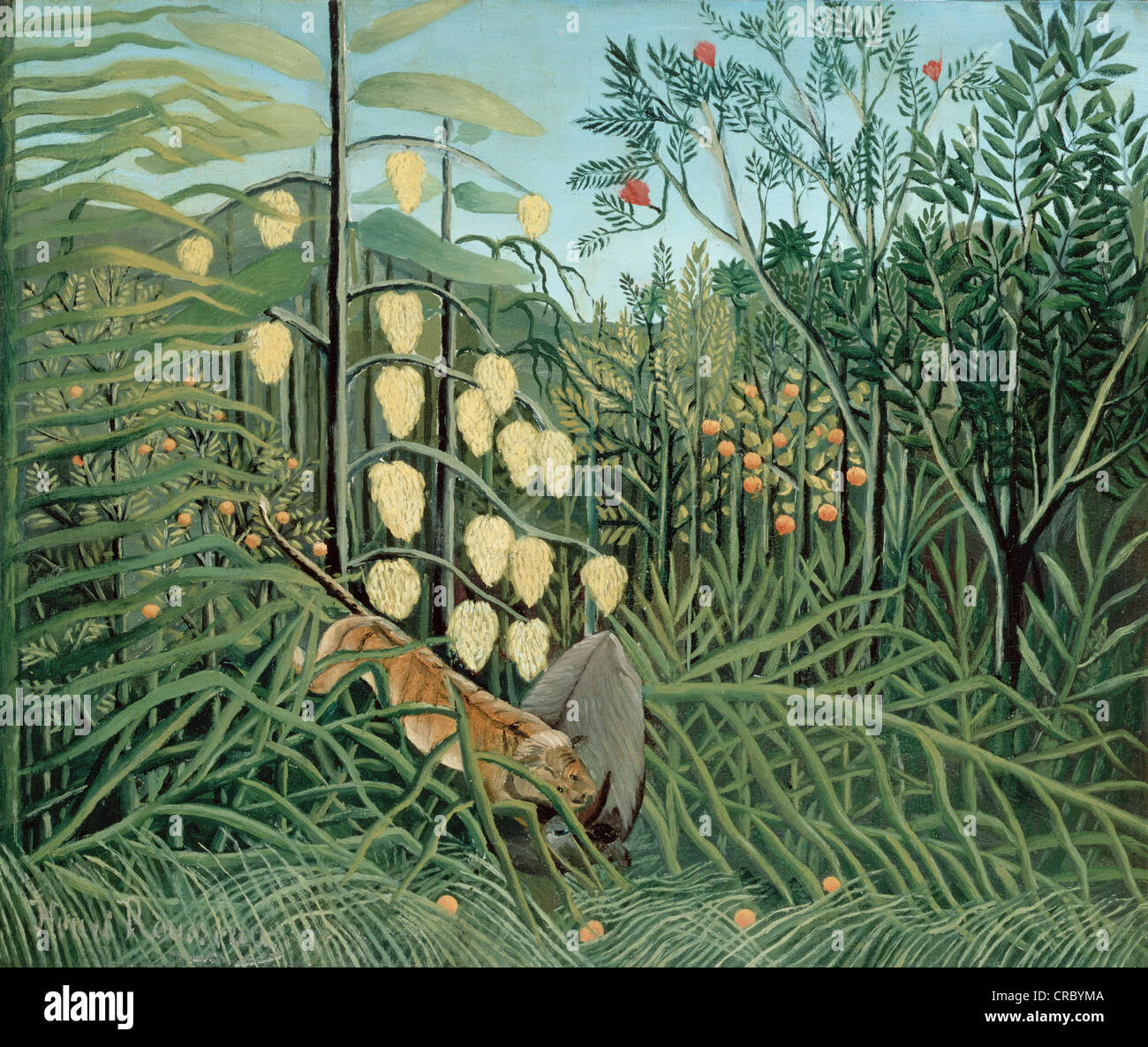 Henri Rousseau - Le Douanier Rousseau In a tropical forest - struggle ...