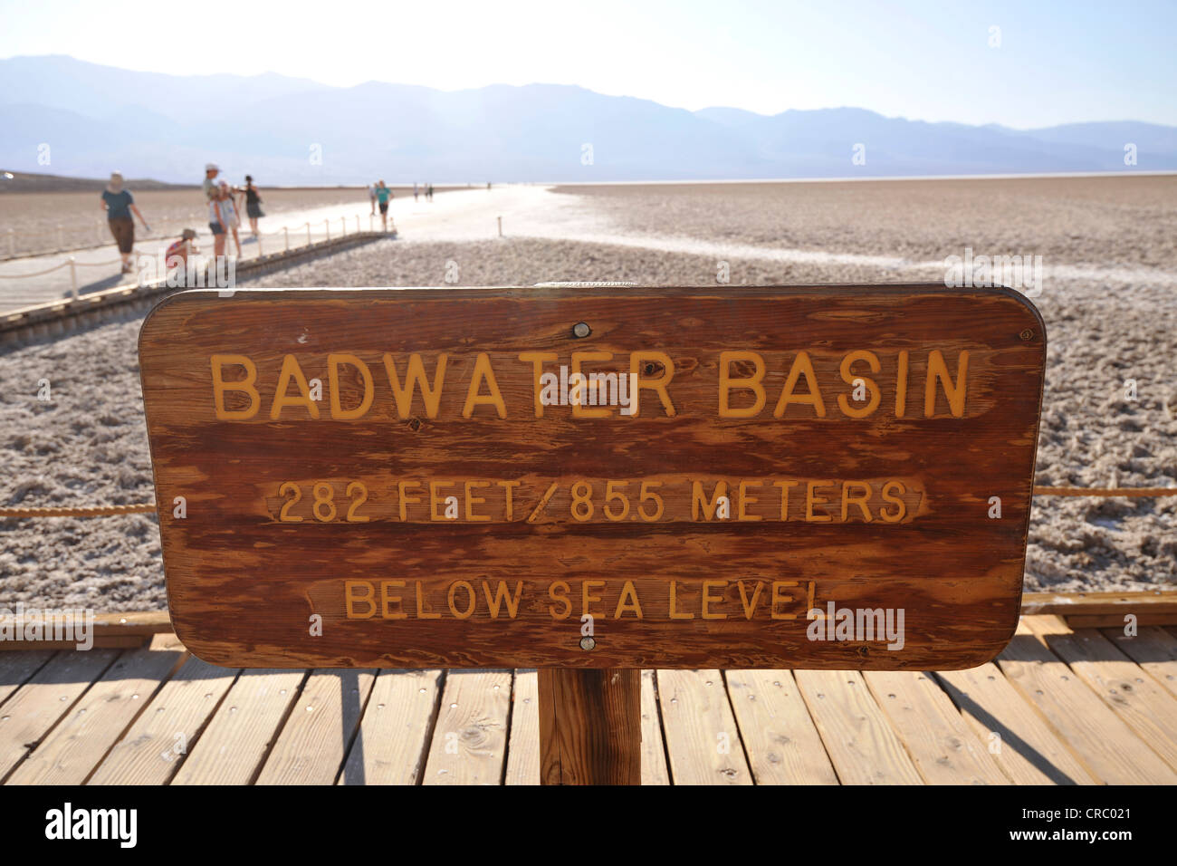 Sign, Badwater Basin, Death Valley National Park, Mojave Desert ...
