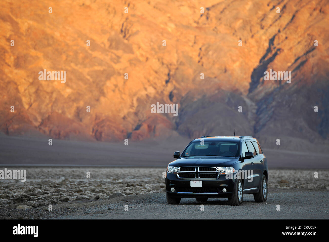 Dodge Durango SUV on a dirt track, Devil's Golf Course, Death Valley ...