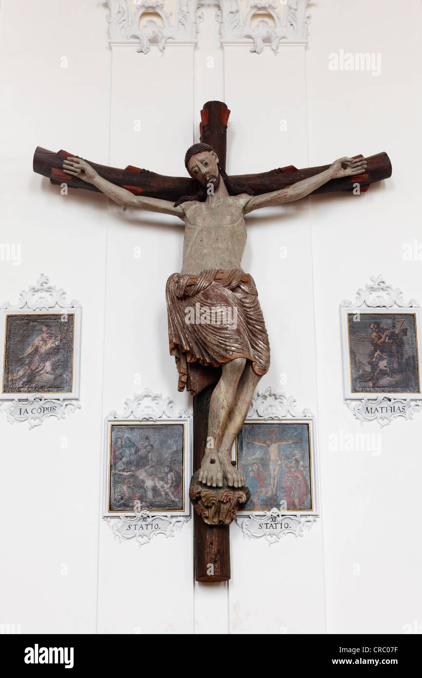 Romanesque crucifix with four nails, parish church of St. Johann ...