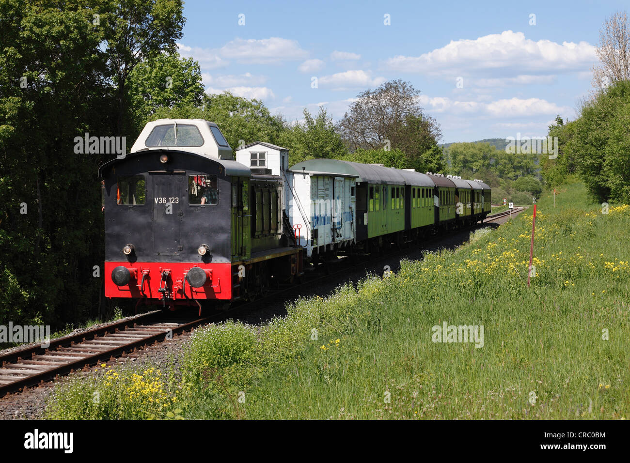 V36 diesel locomotive, railway museum near Ebermannstadt, Franconian ...