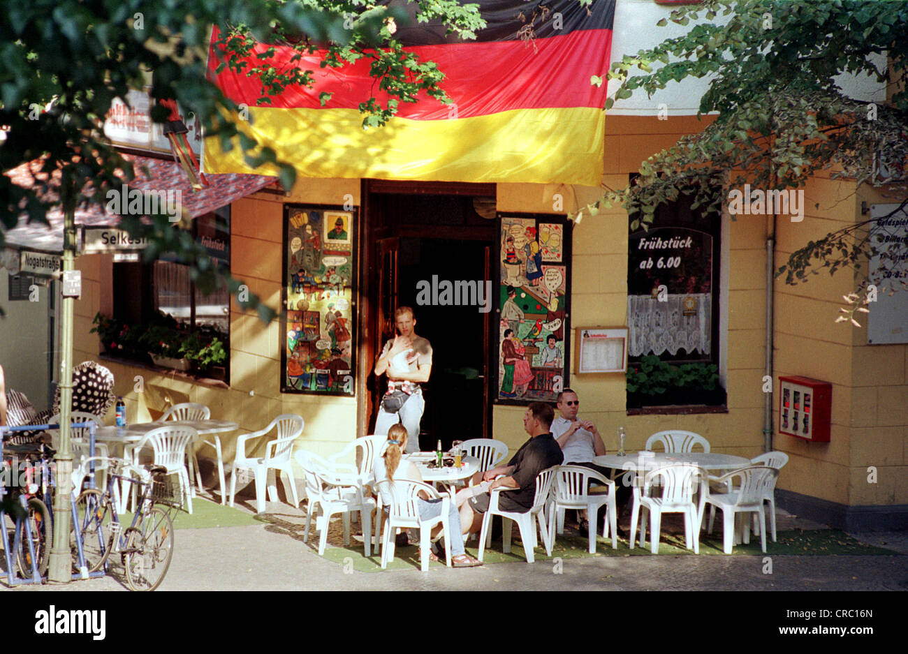 Neighborhood pub in Berlin-Neukoelln with Germany flag Germany Stock ...