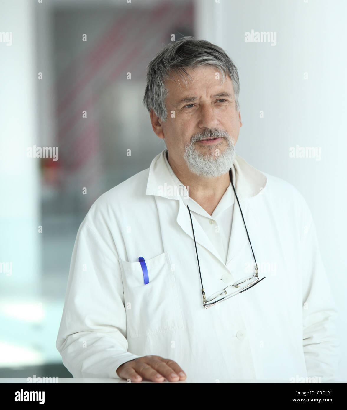 Renowned scientist/doctor in a research center/hospital looking ...