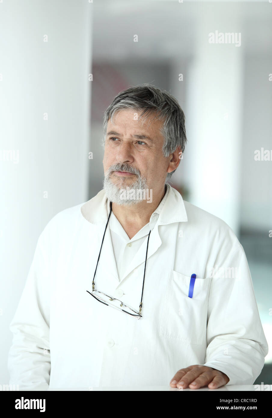 Renowned scientist/doctor in a research center/hospital looking ...