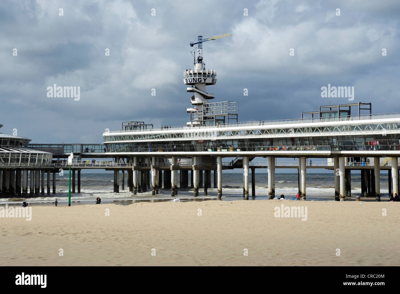 Beach and pier of Scheveningen, Den Haag, The Hague, Dutch North Sea ...