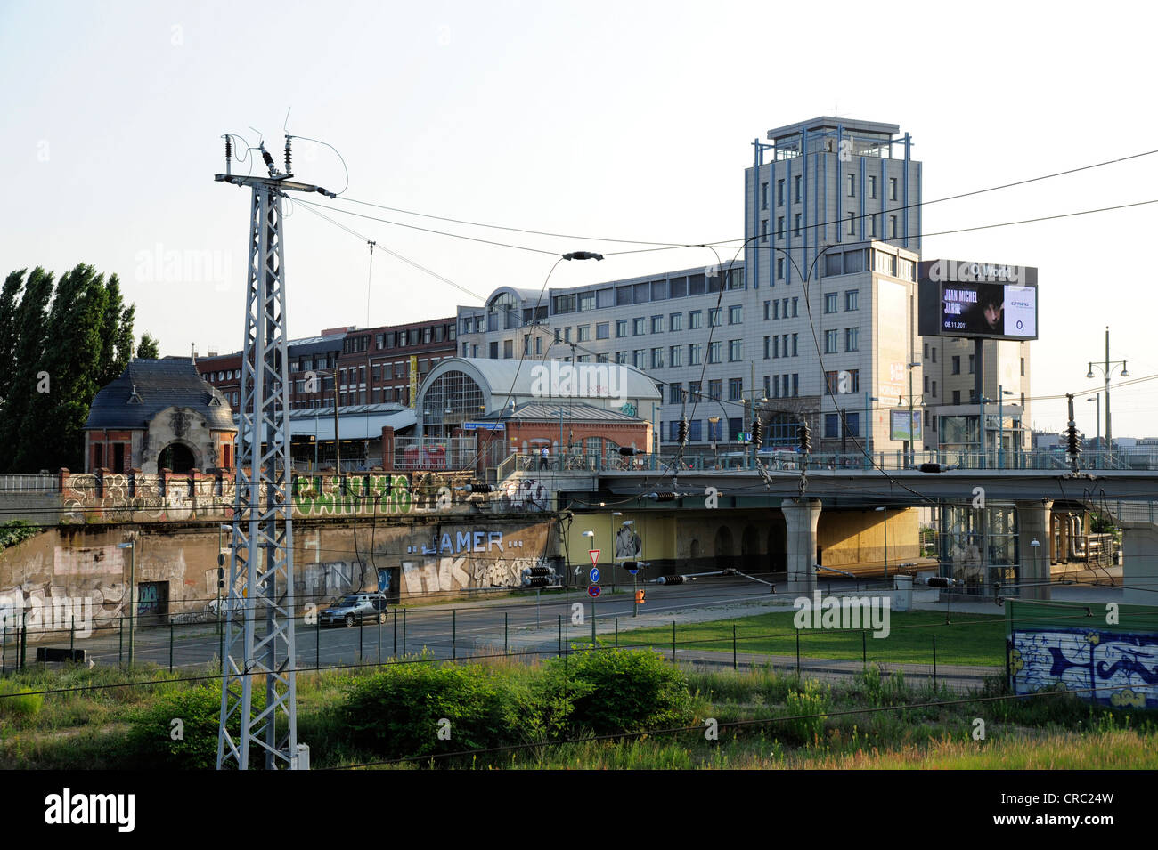 Train station at the Warschauer Strasse, Friedrichshain, Berlin ...