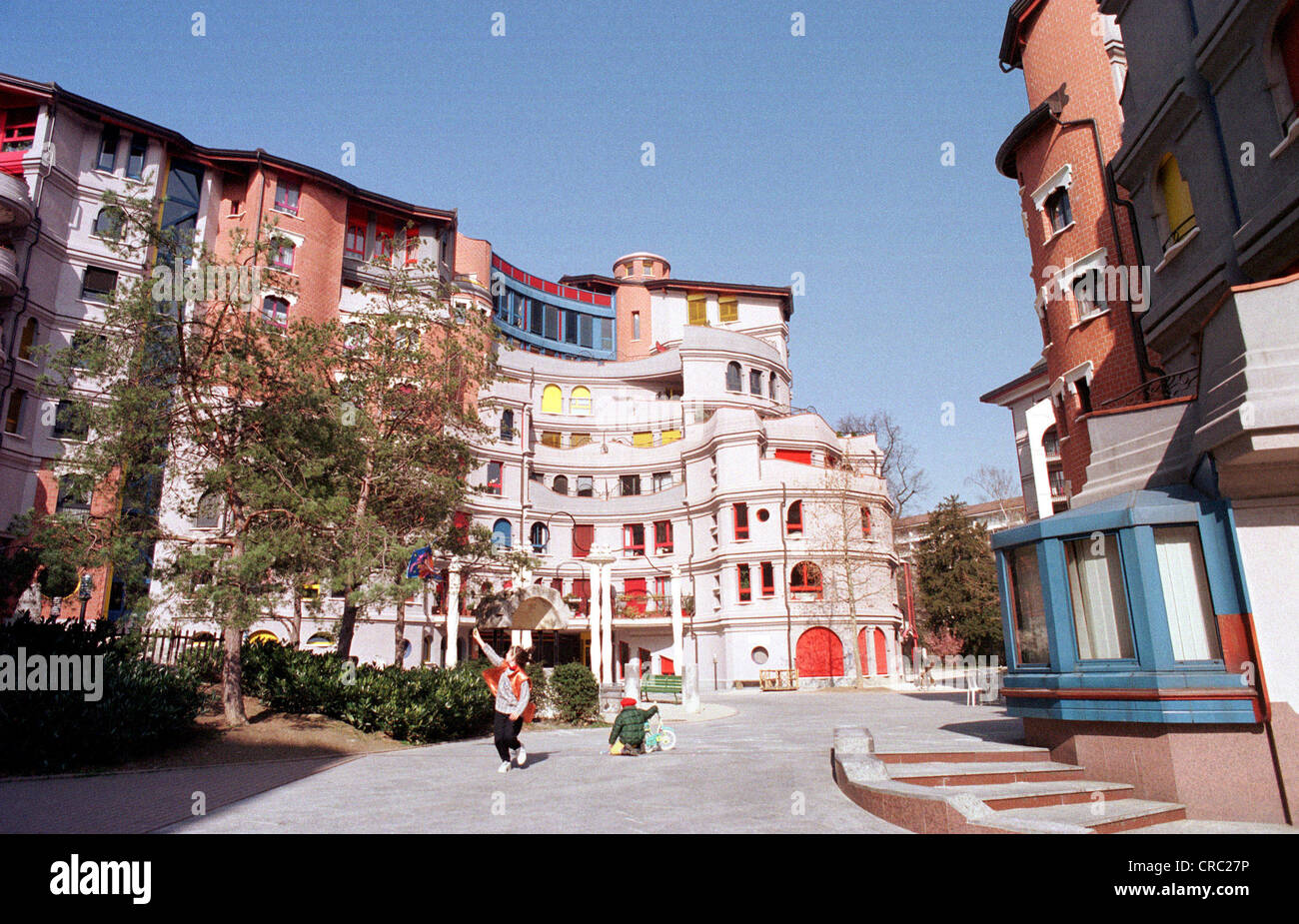 Modern architecture of a housing estate in Geneva, Switzerland Stock ...