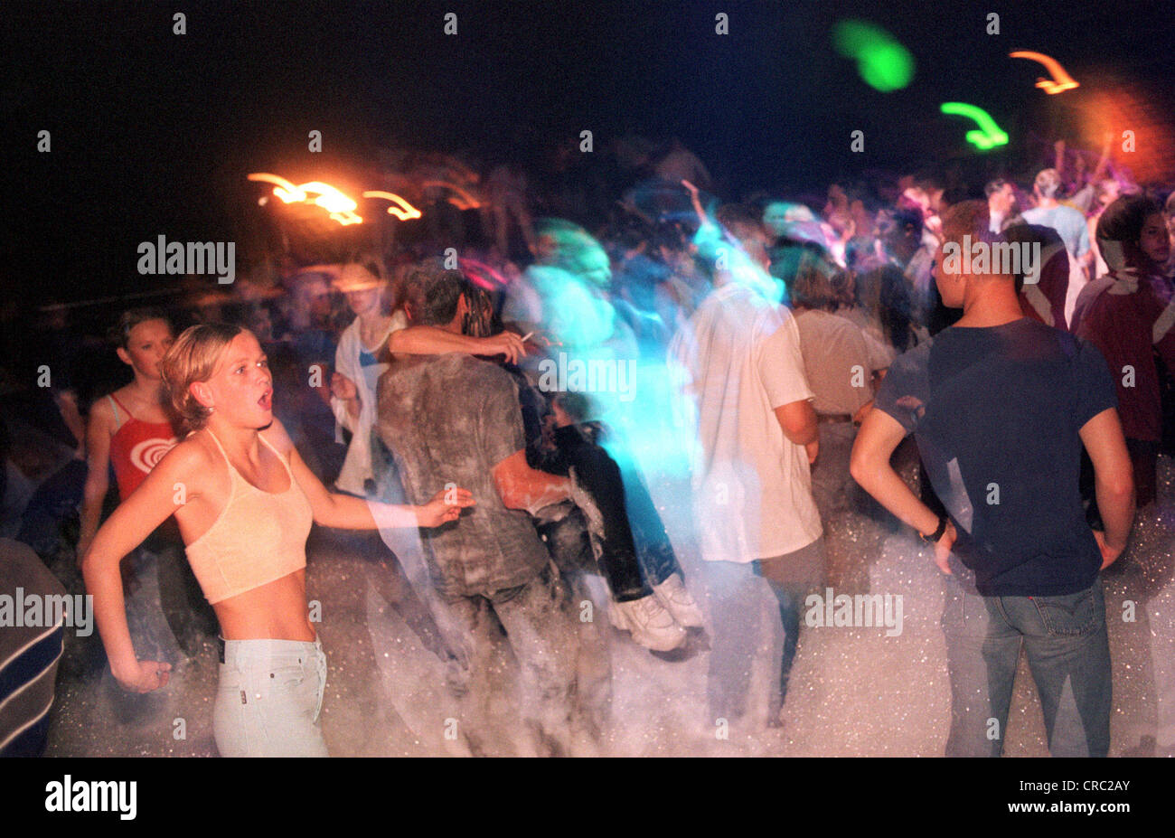 Dancing young people at a foam party in Bremen, Germany Stock Photo - Alamy