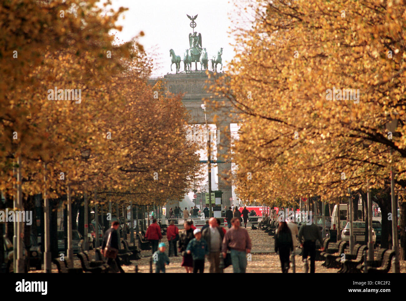 Autumn Unter den Linden, overlooking the Brandenburg Gate in Berlin ...