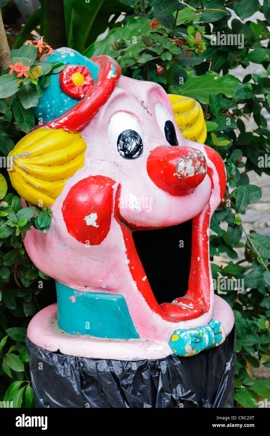Weathered and peeling roadside art clown still charms with his big ...