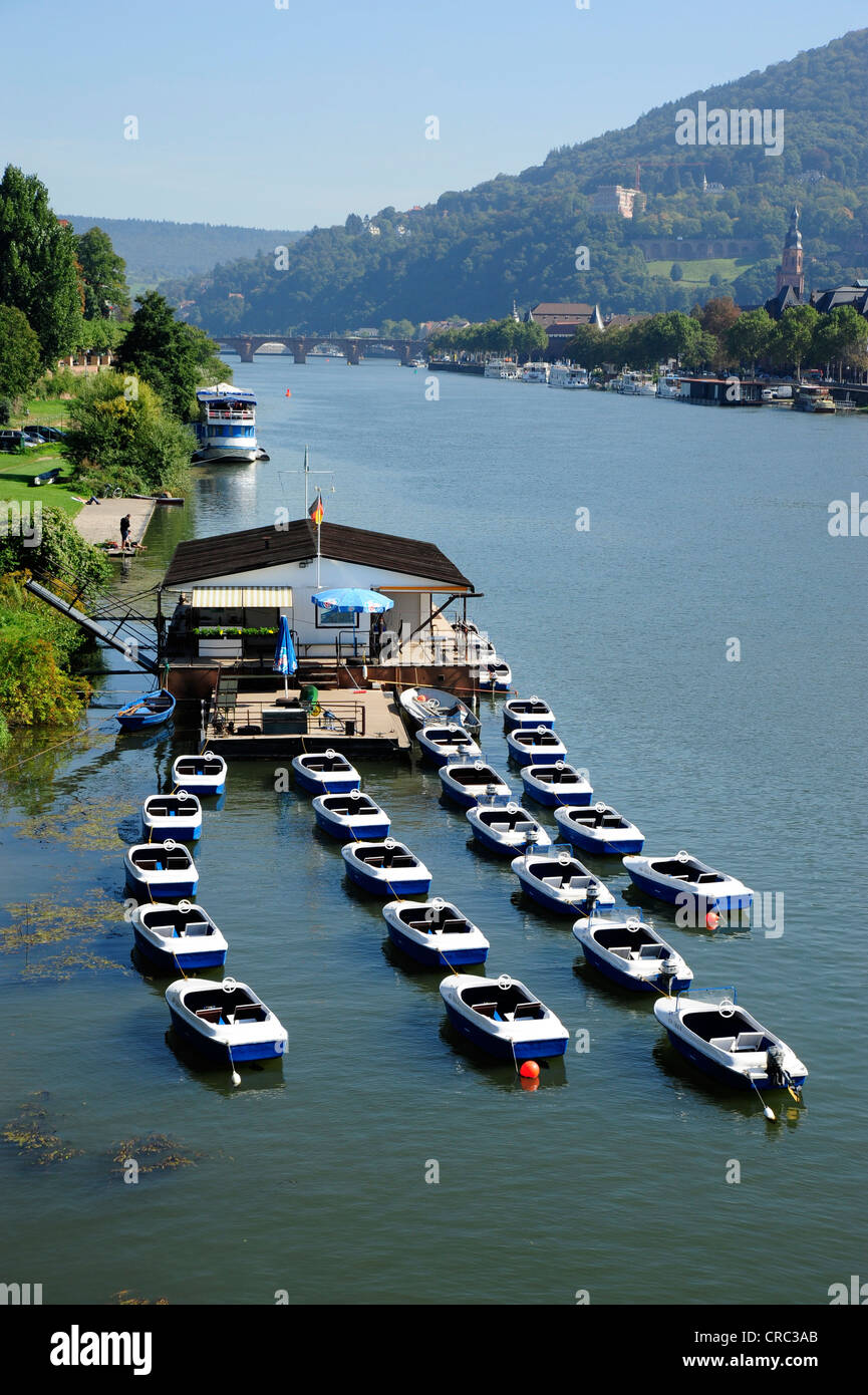 Boat rental at the Neckar river, Heidelberg, Neckar valley, Baden ...