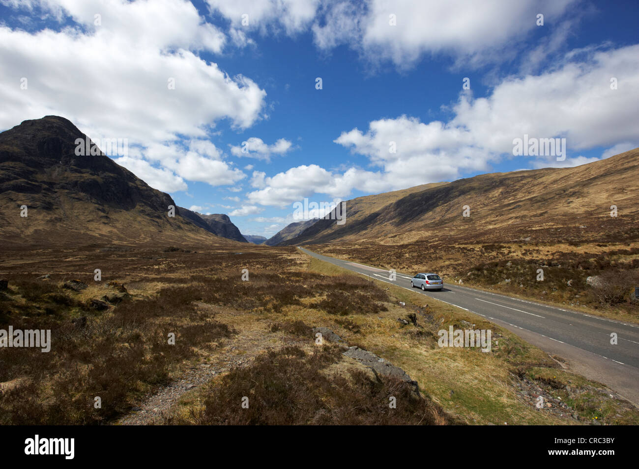 car on a82 road through glencoe highlands scotland uk Stock Photo - Alamy