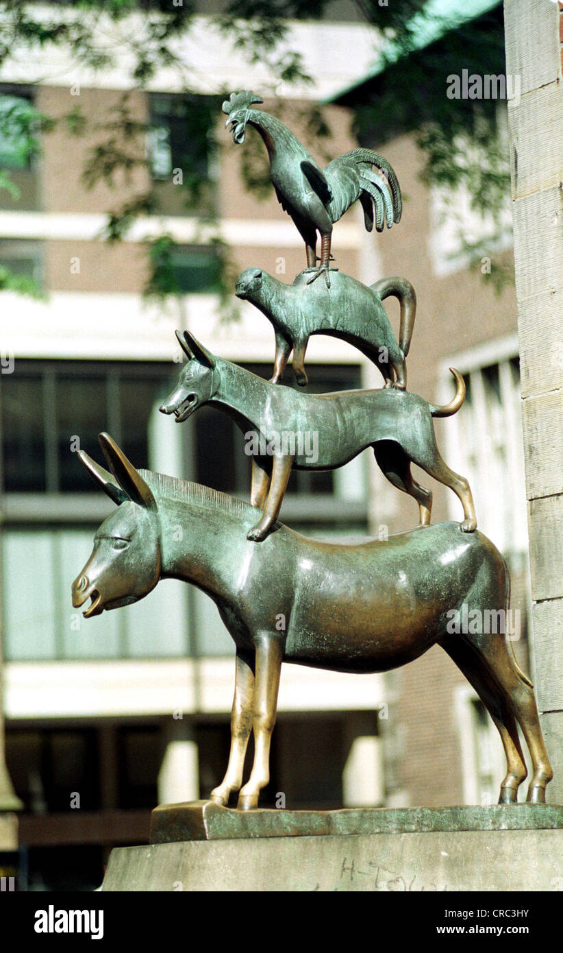 The Bremen Town Musicians, the landmark of the city, Germany Stock ...