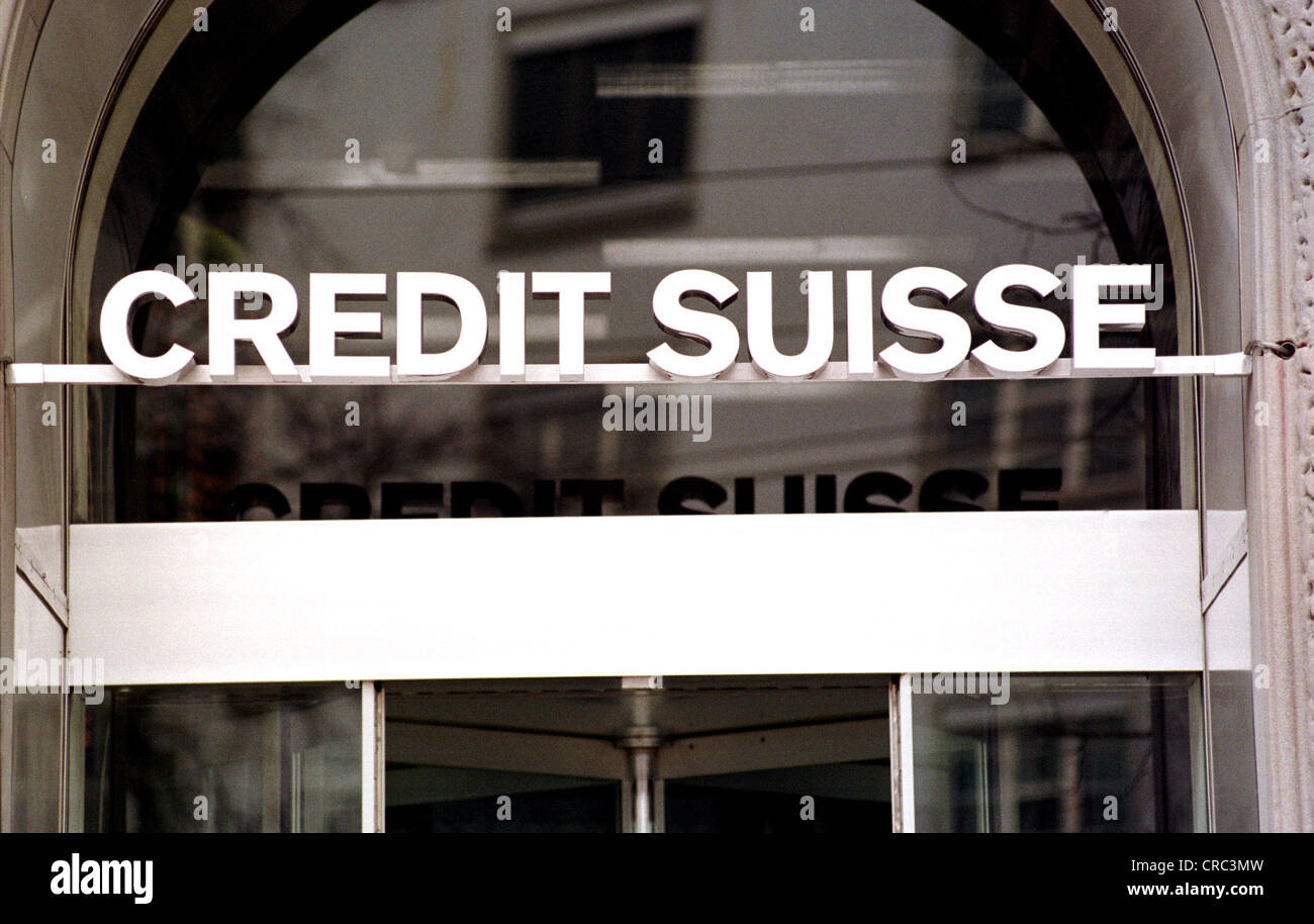 Logo, Credit Suisse bank in Zurich, Switzerland Stock Photo - Alamy