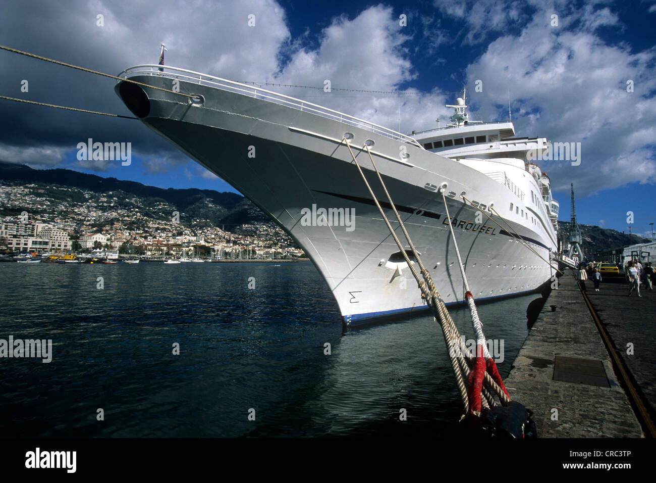 Cruise ship at the outer mole, Mohle da Pontinha, Funchal, Madeira ...