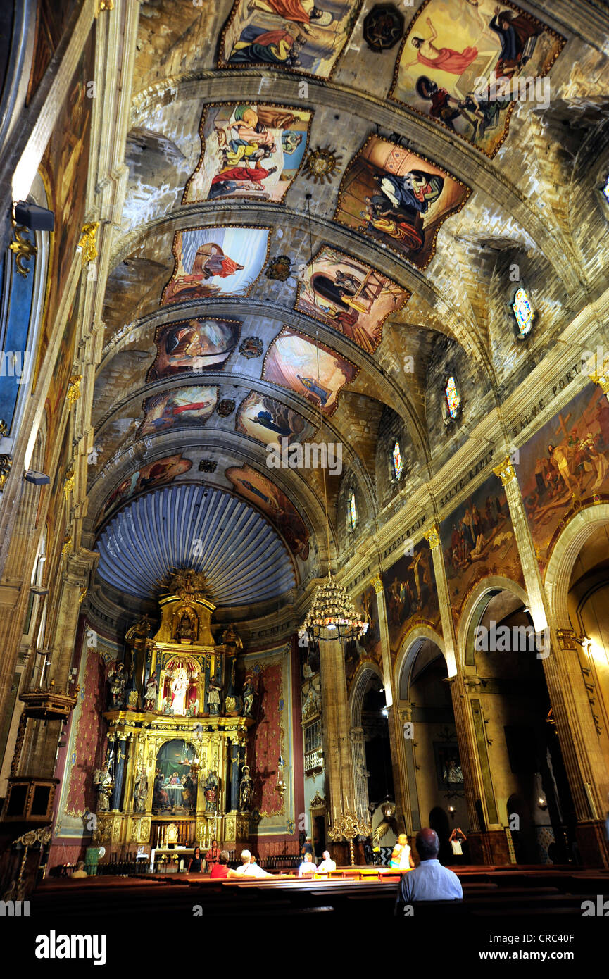 Altar, interior decoration and ceiling painting in the church Nostra ...