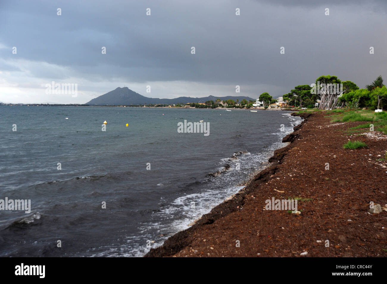 Overcast sky at the seaside, bay of Puerto de Pollensa, Port de ...