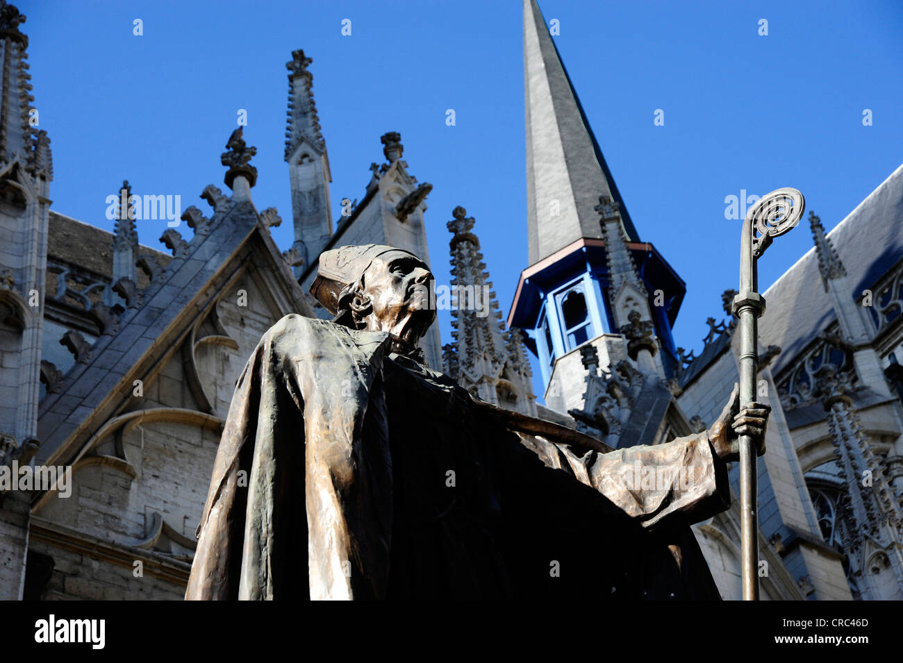 Statue of Cardinal Desire-Joseph Mercier in front of the cathedral ...