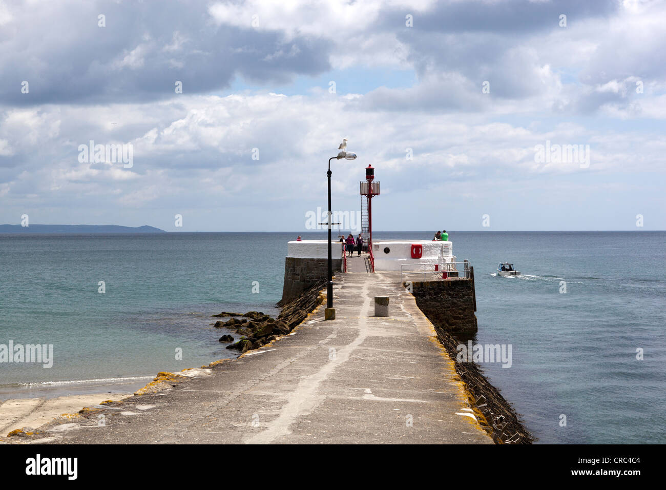 Stone Pier or Jetty at Looe Stock Photo - Alamy