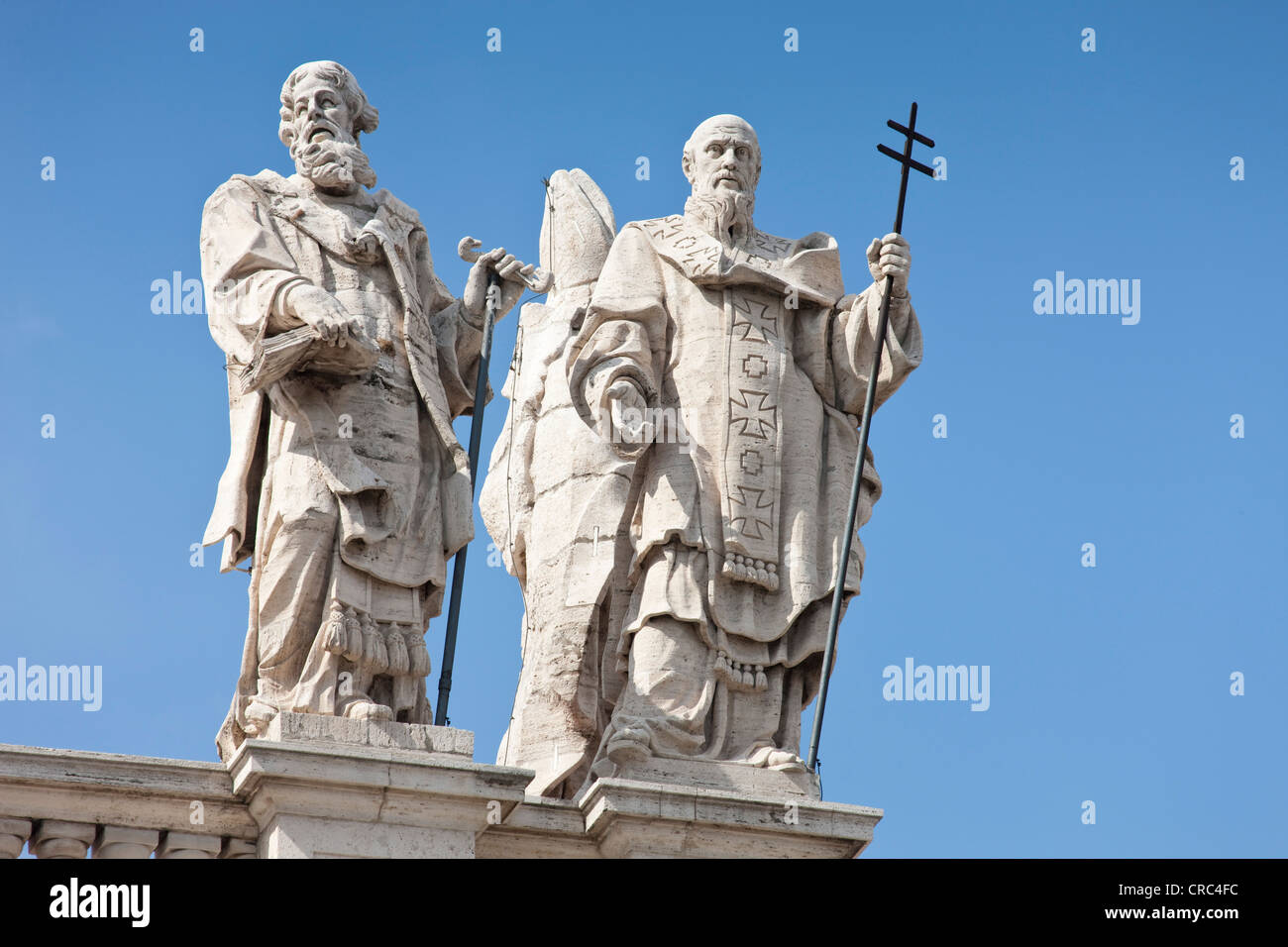 Figures of the apostles on the facade of the Basilica San Giovanni in ...
