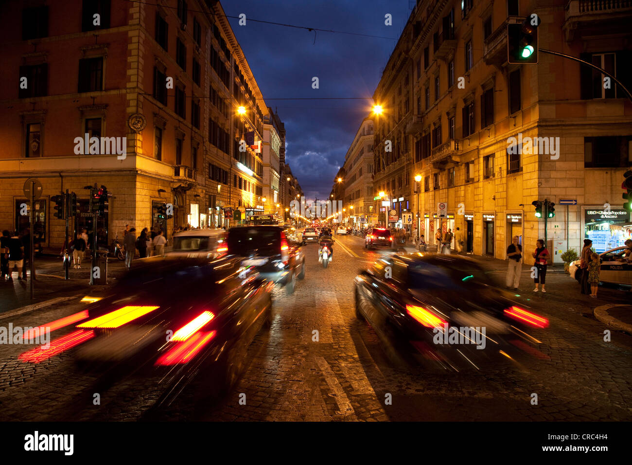 Via Nazionale heading towards Il Vittoriano at Dusk, Rome, Italy ...