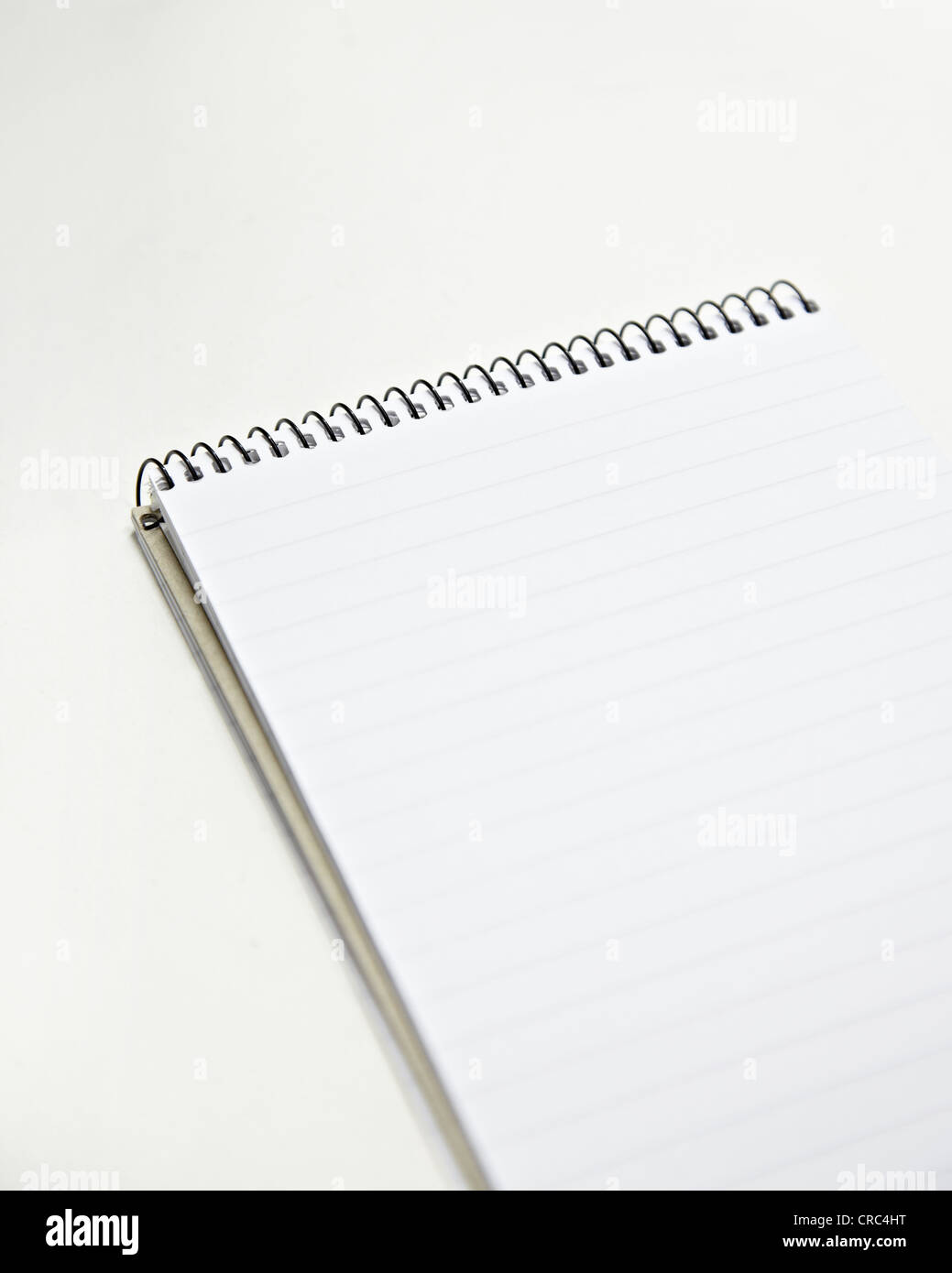 Blank ring bound lined note pad on white background Stock Photo - Alamy