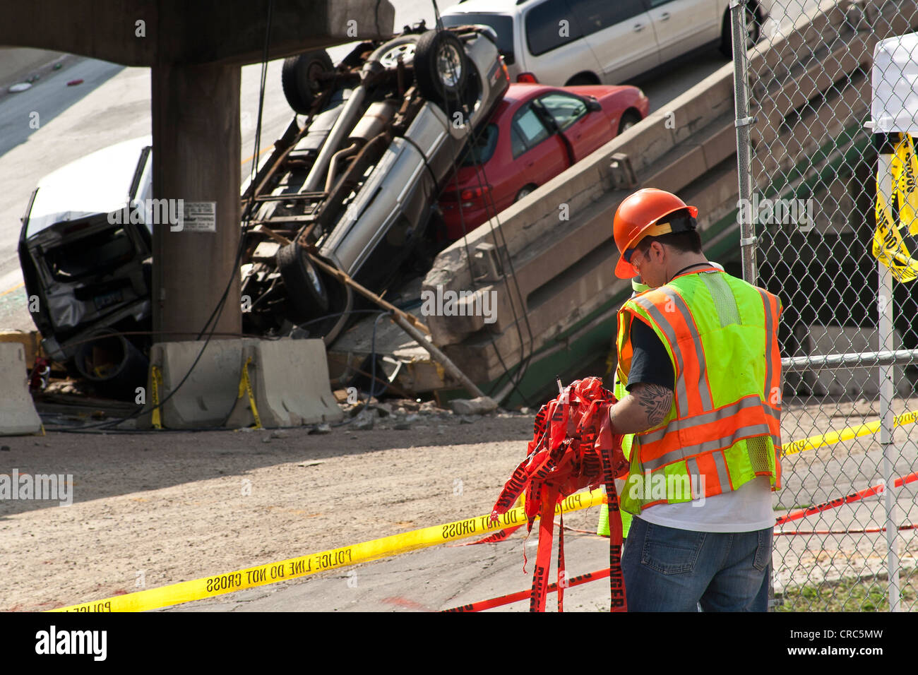 35W Bridge Collapse in Minneapolis Minnesota, August of 2007 Stock ...