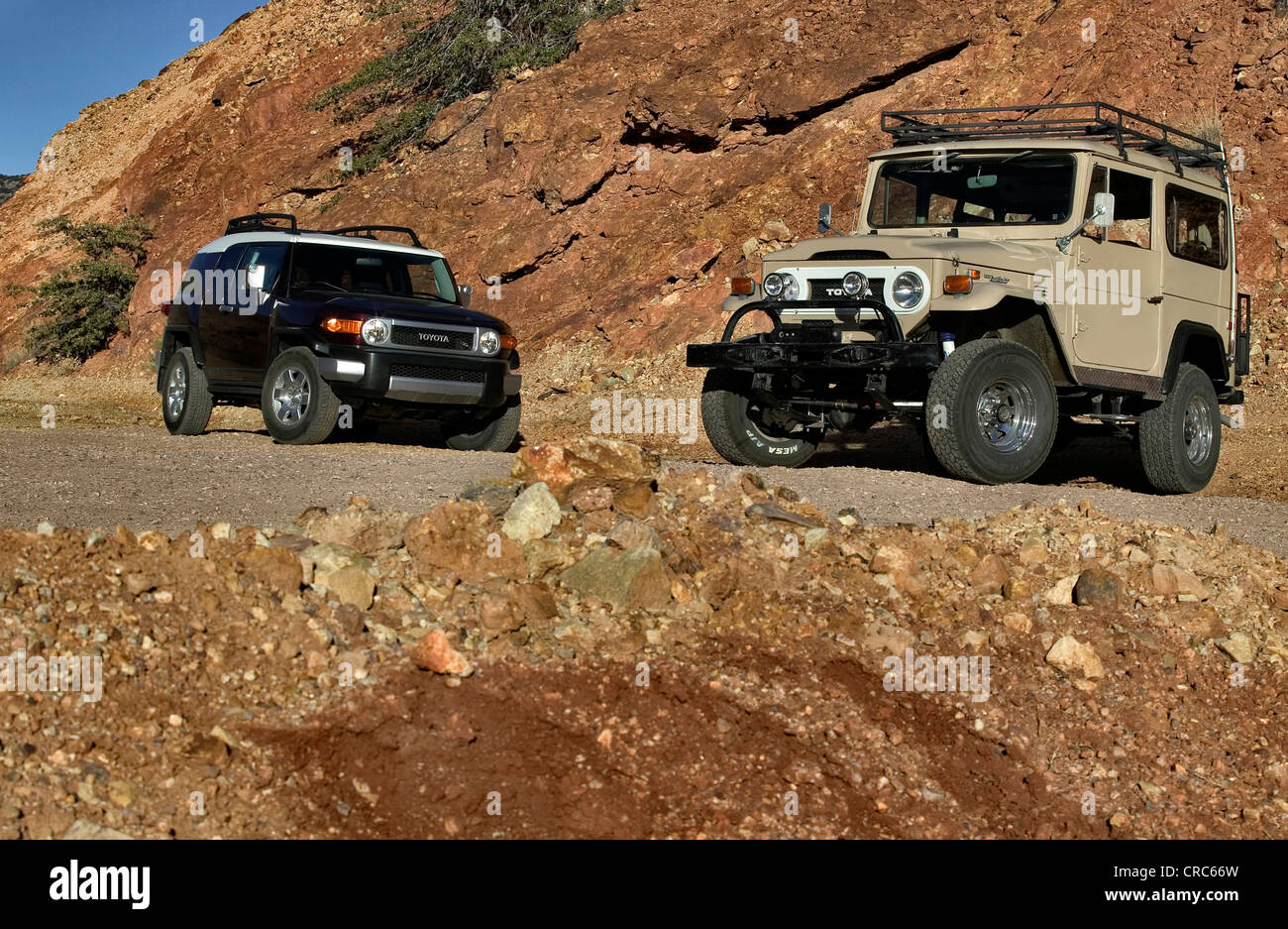 2006Toyota FJ cruiser and the classic FJ cruiser from 1960's Stock ...