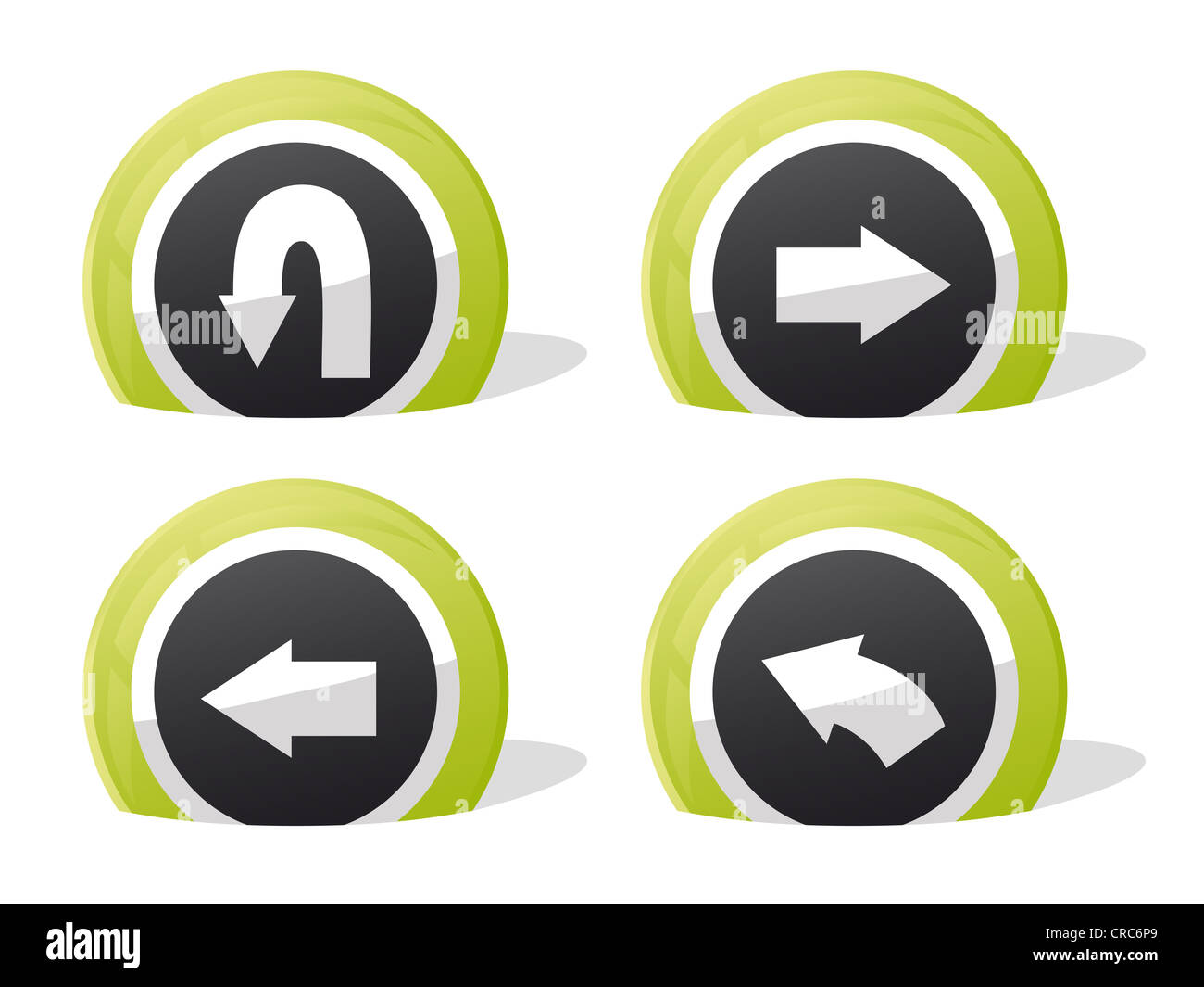 green return and arrow 3d icons Stock Photo - Alamy