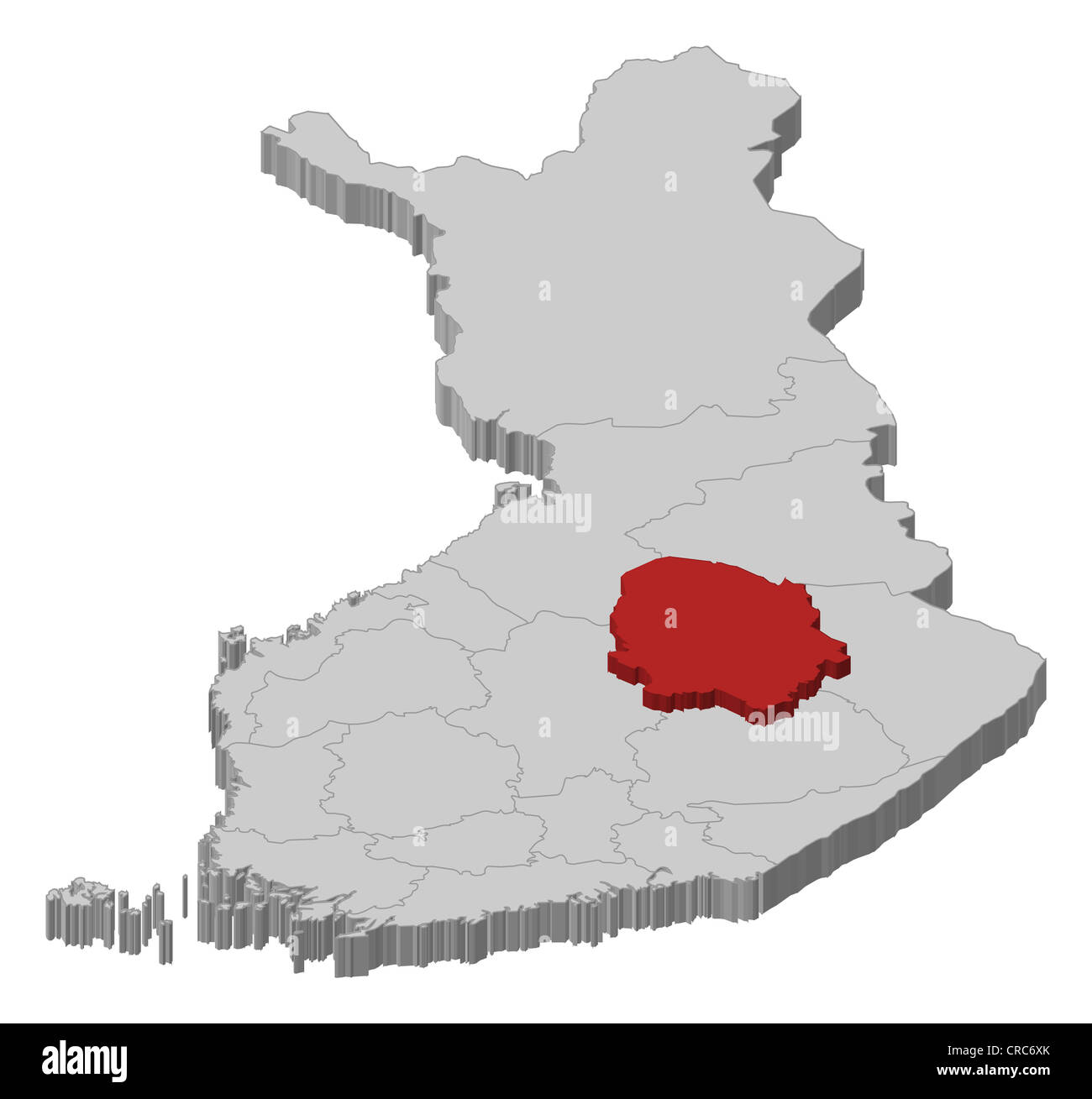 Political map of Finland with the several regions where Northern ...