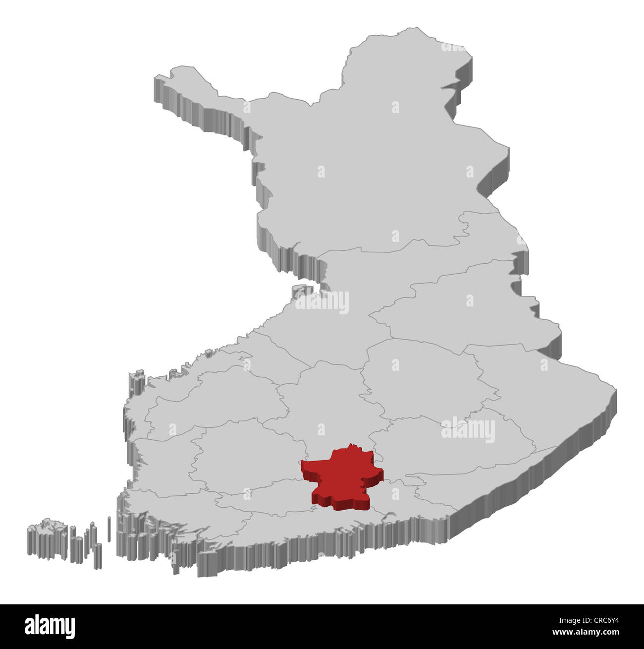 Political map of Finland with the several regions where Päijänne ...