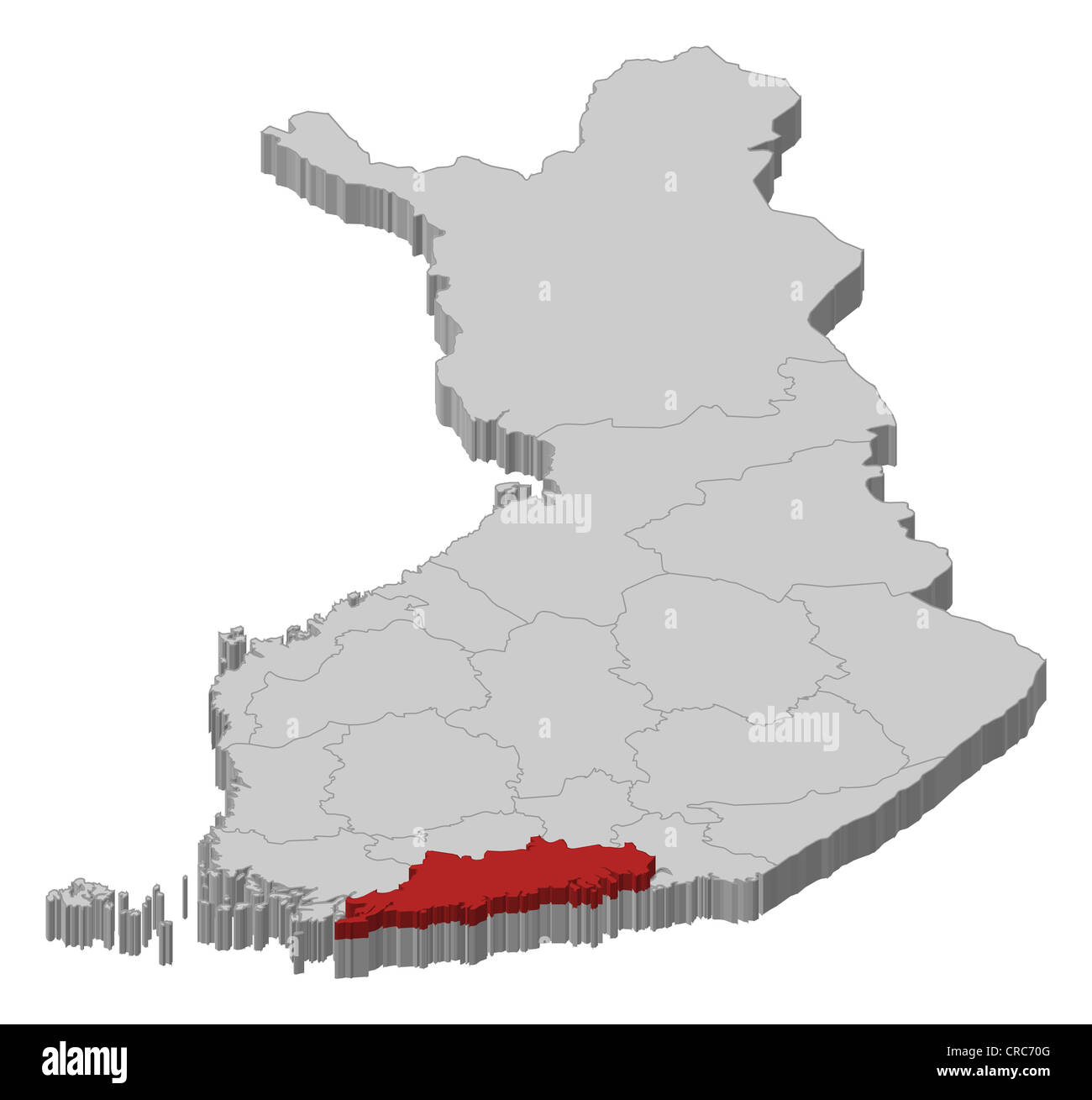 Political map of Finland with the several regions where Uusimaa is ...