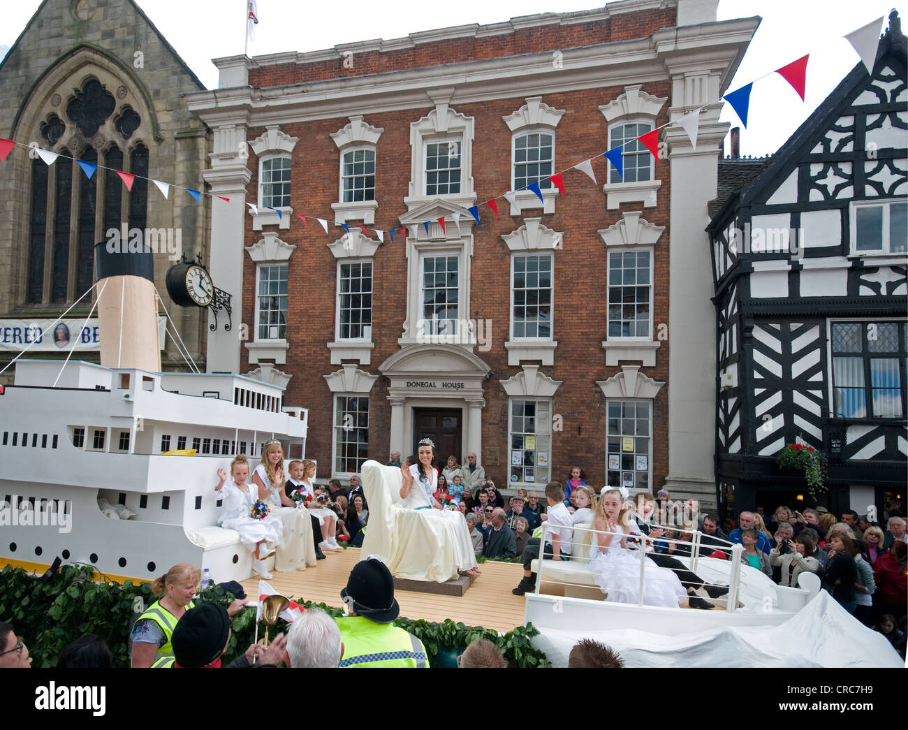 Bower Queen Rosie Smith on float of Titanic in Bower Procession Jubilee ...