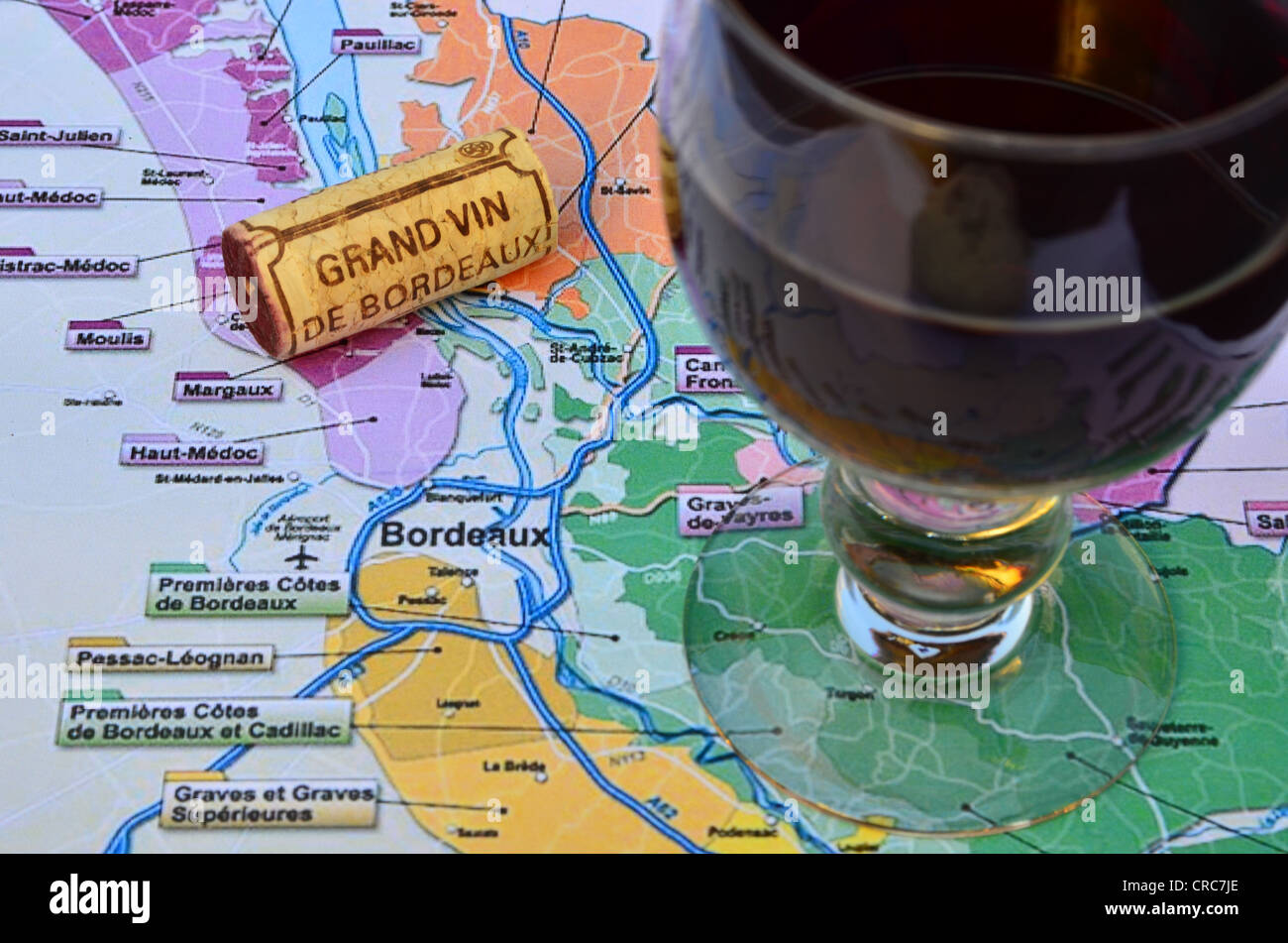 Bordeaux wine map hi-res stock photography and images - Alamy