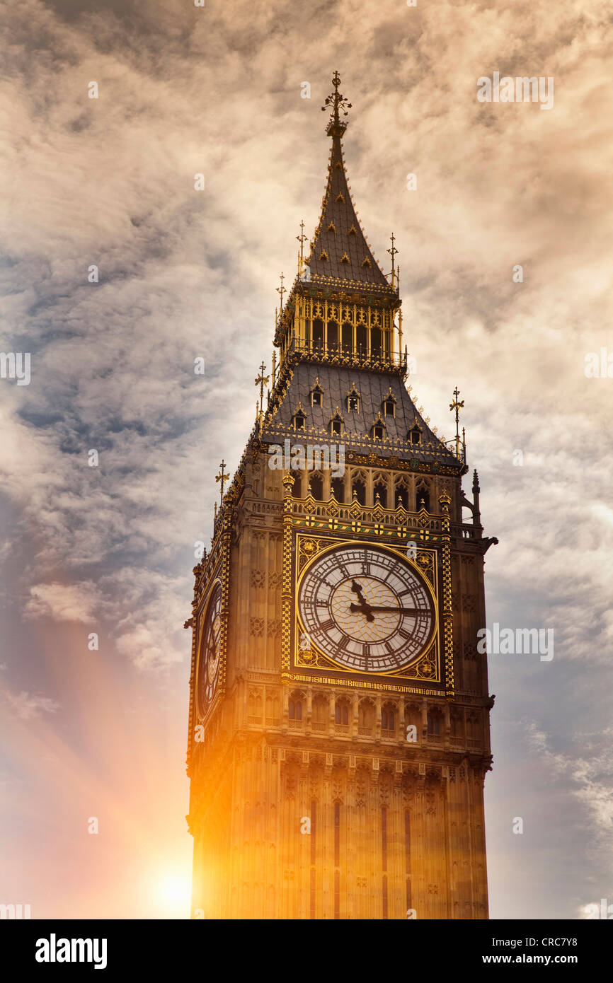 Big Ben clock tower in cloudy sky Stock Photo - Alamy