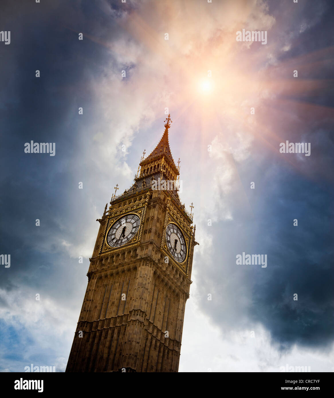Big Ben clock tower in cloudy sky Stock Photo - Alamy