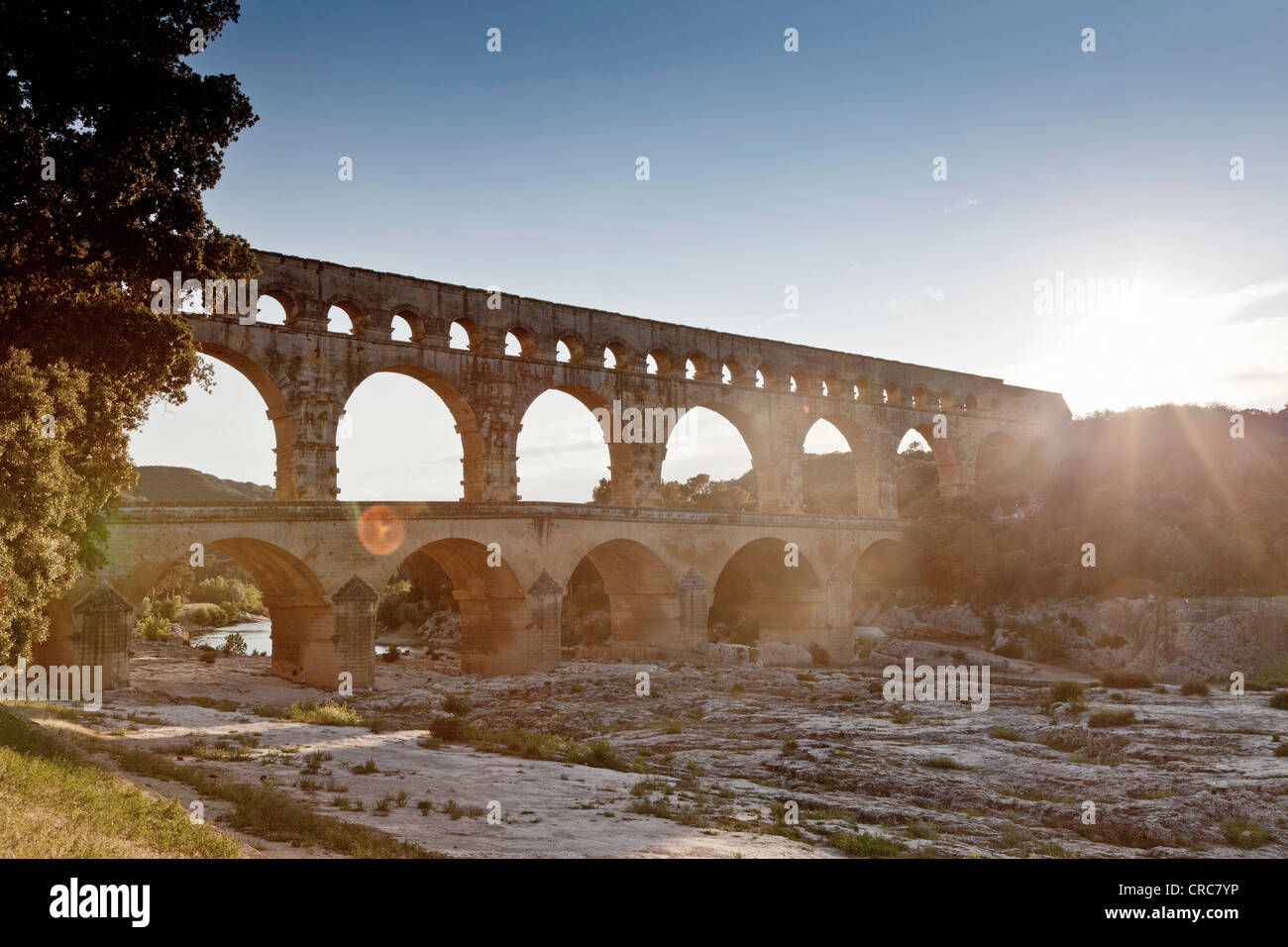 Pont du Gard bridge over river Stock Photo - Alamy