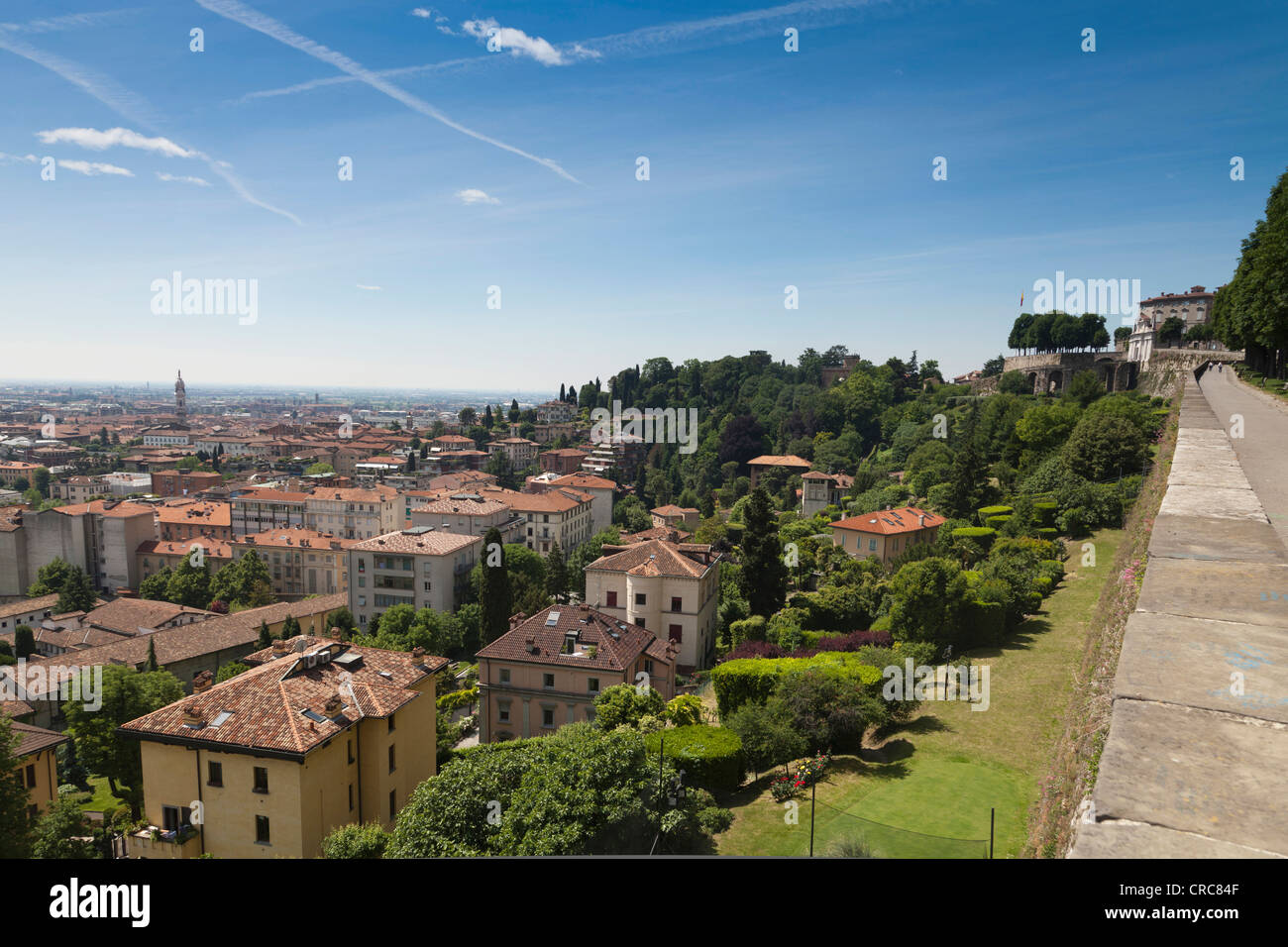 Aerial view of city on hillside Stock Photo - Alamy