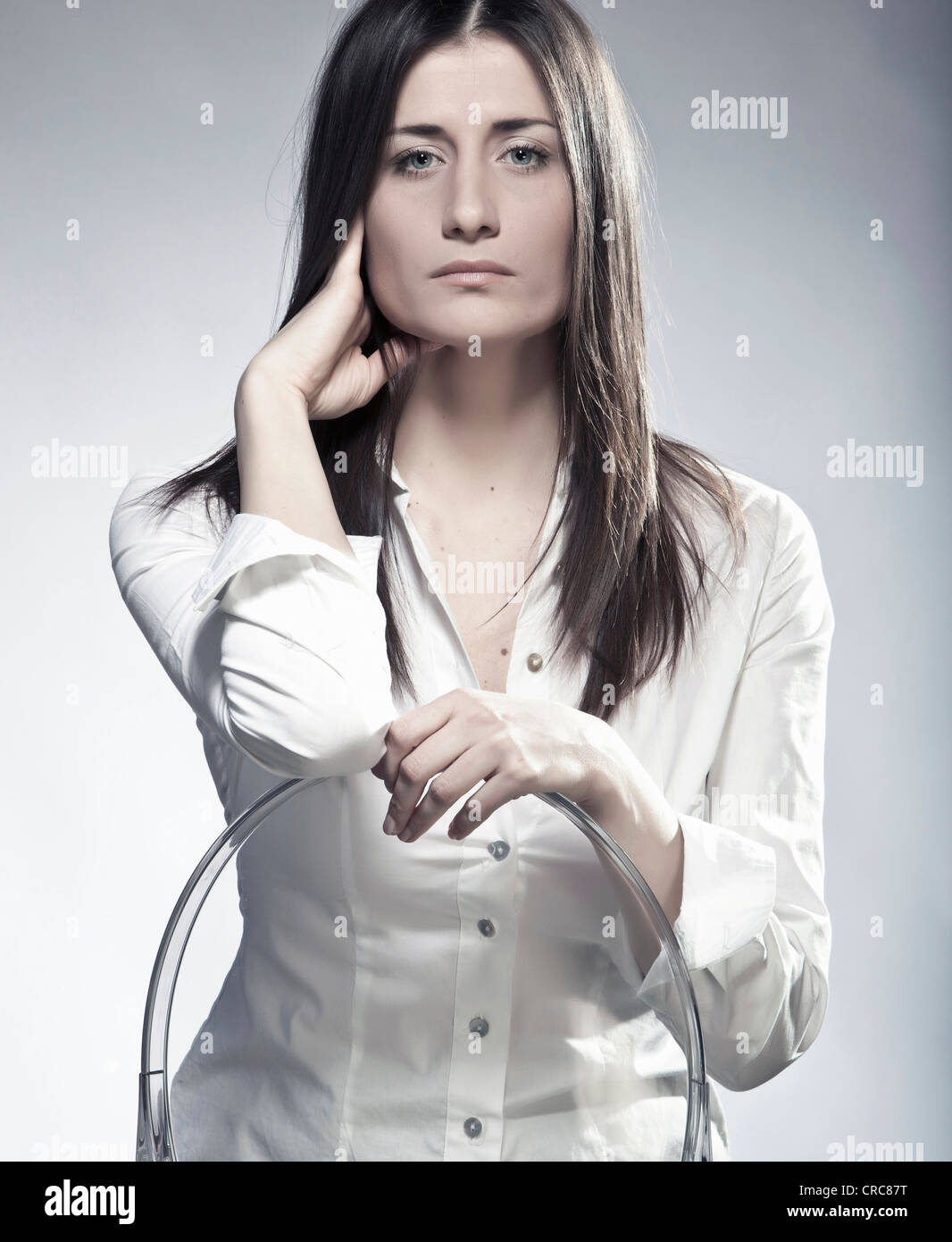Lady sitting in plastic hi-res stock photography and images - Alamy