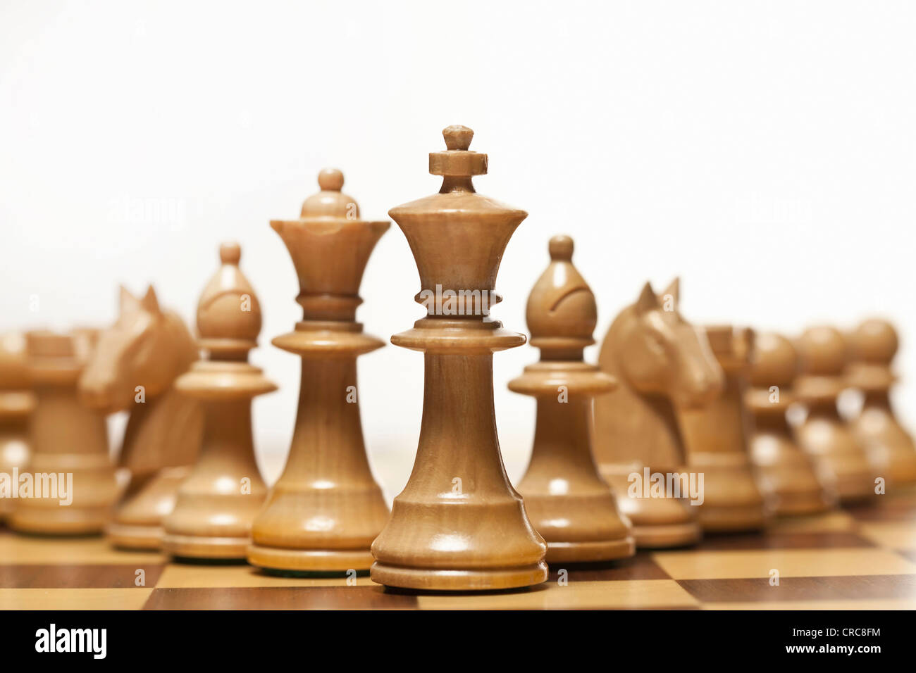 White chess set on board Stock Photo - Alamy