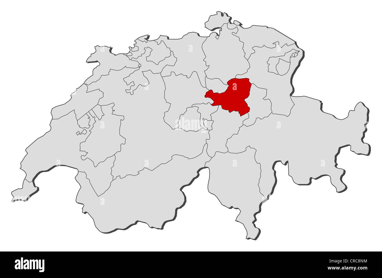 Schwyz map vector hi-res stock photography and images - Alamy