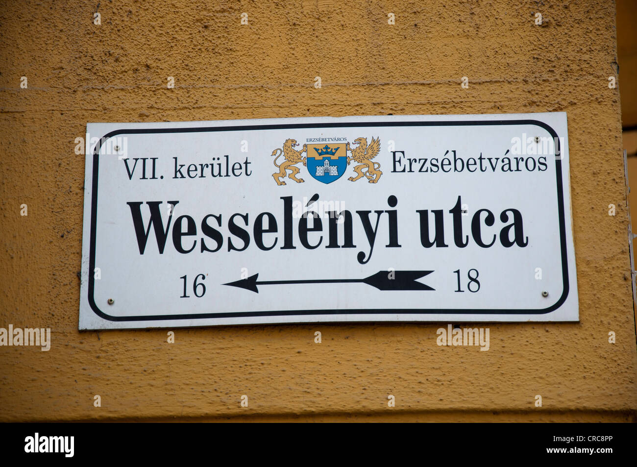 Street Sign in Budapest Hungary Stock Photo - Alamy