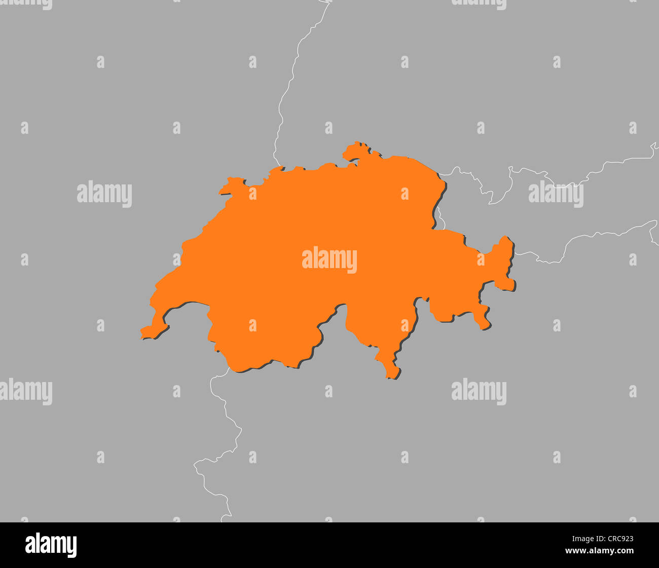 Grey political map switzerland hi-res stock photography and images - Alamy