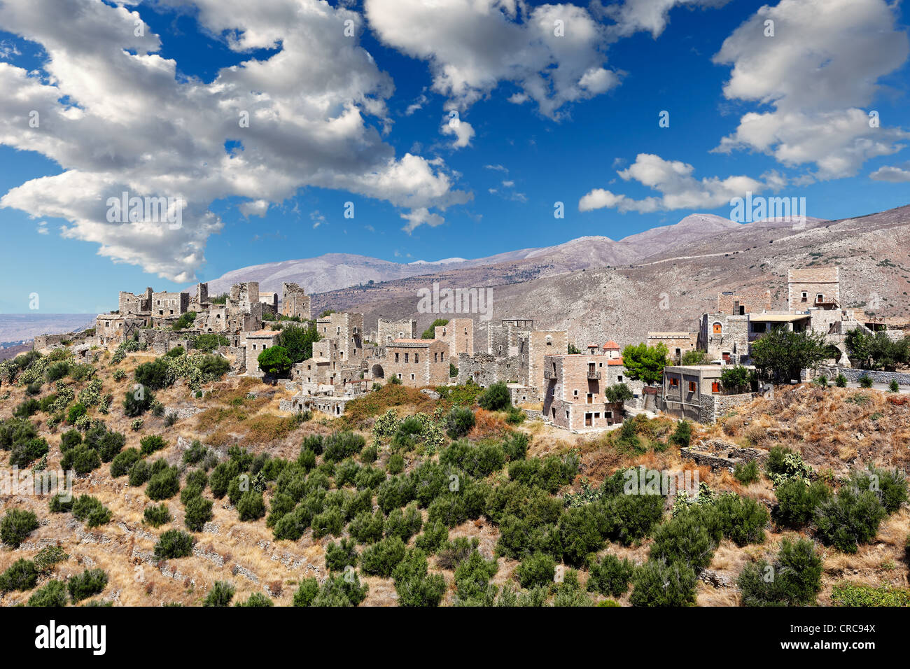 The towers of the village Vatheia in Mani, Greece Stock Photo - Alamy
