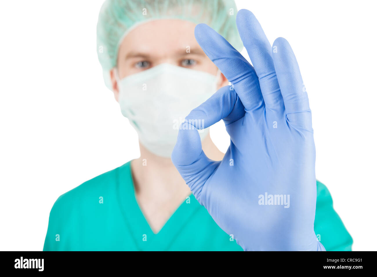 Male doctor showing ok sign with his fingers Stock Photo - Alamy