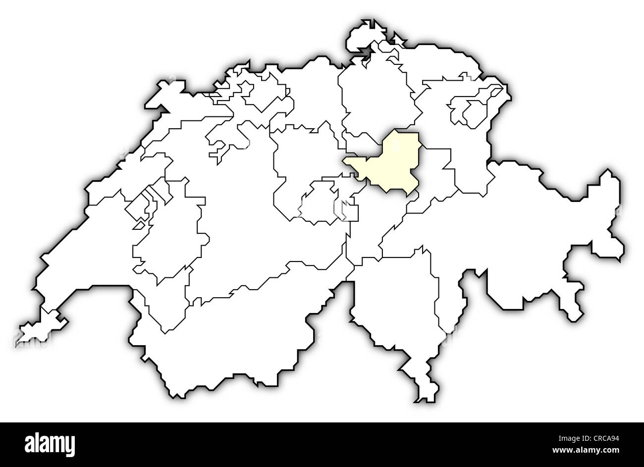 Political map swizerland several cantons hi-res stock photography and ...